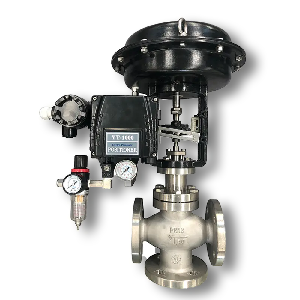 stainless steel pneumatic 3 way mixing/diverting regulating valve – SMK ...