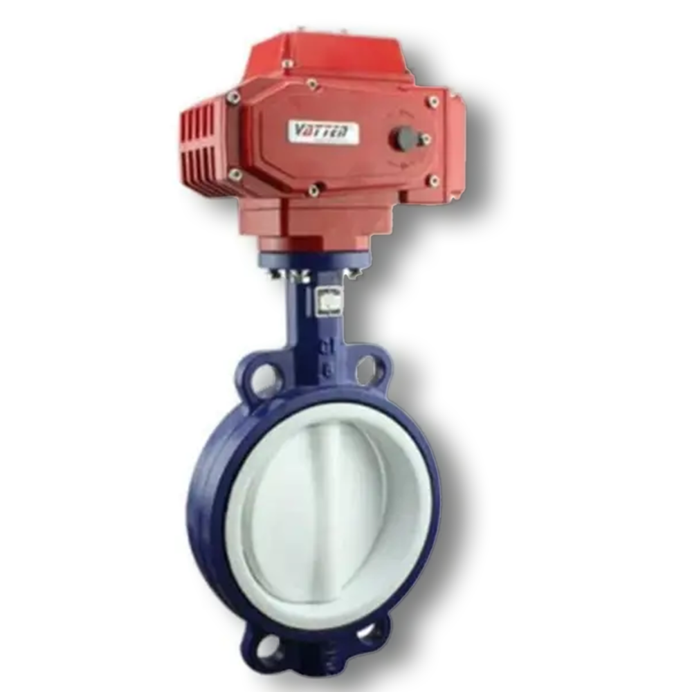 PTFE/PFA body and disc lined wafer electric butterfly valve for ...