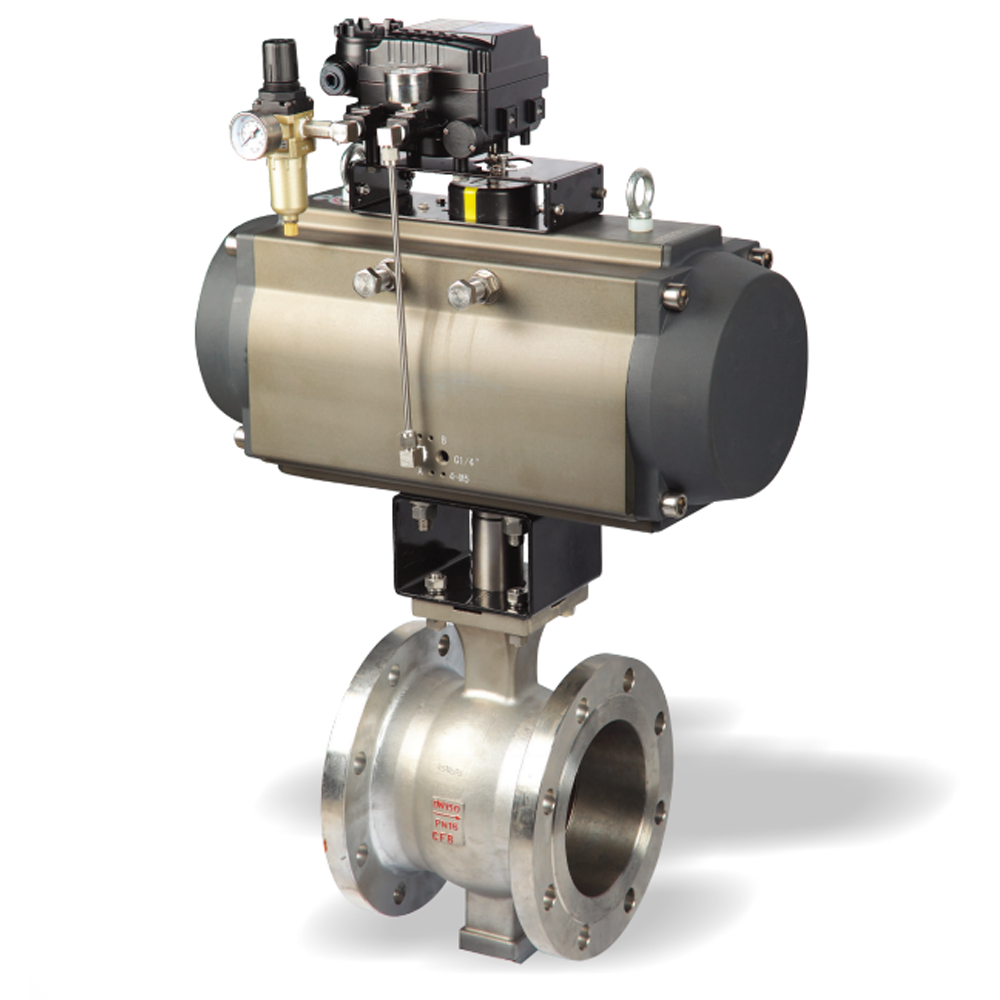 Stainless steel v type pneumatic ball valve with positioner – SMK Valve